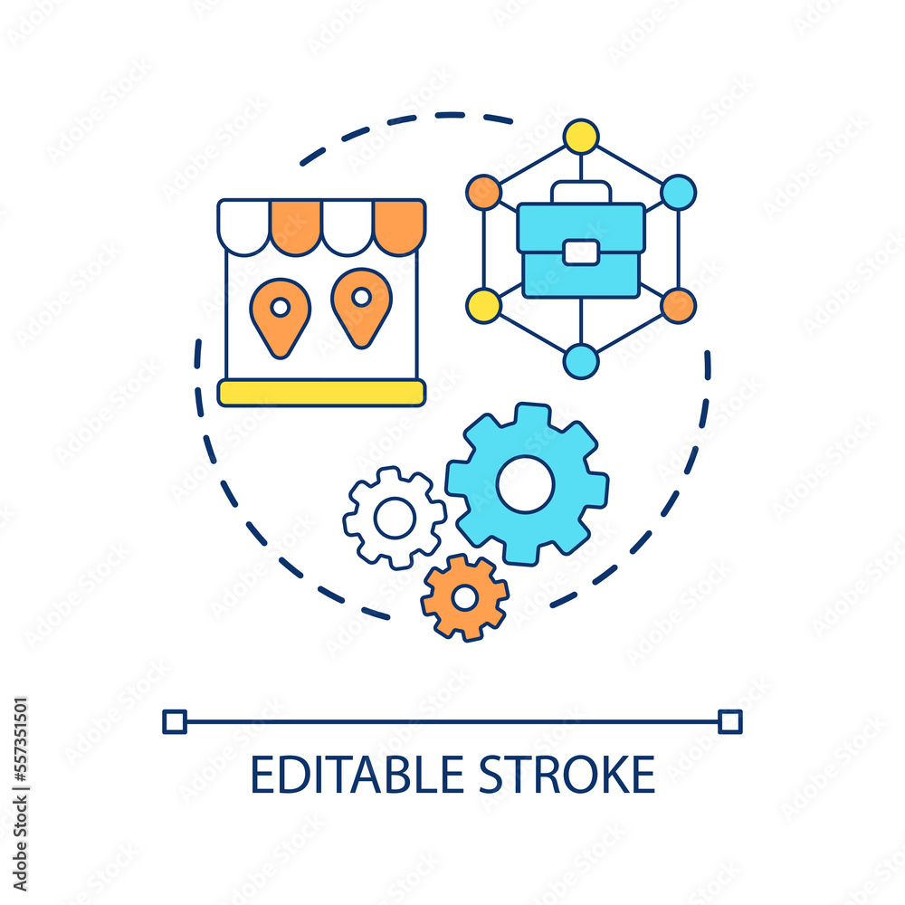 Retail expansion concept icon. Opening new store locations abstract ...