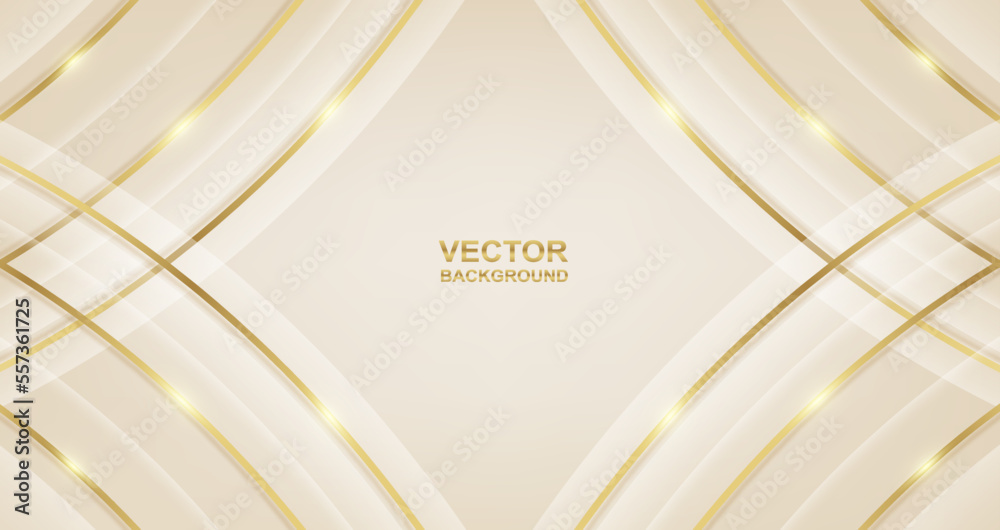 Abstract. Geometric shape cream and gold background. luxury background ...