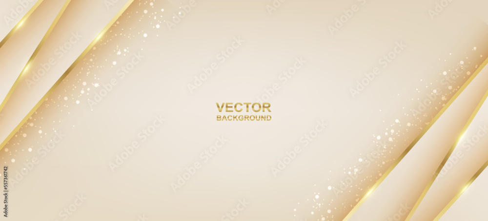 Abstract. Geometric shape cream and gold background. luxury background ...