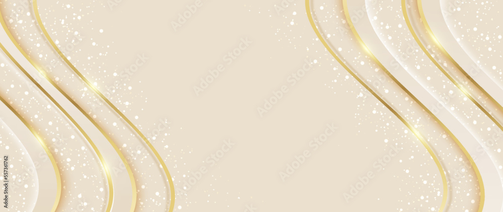 Abstract. Geometric shape cream and gold background. luxury background ...