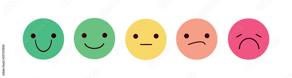 Feedback emoji modern icons. Vector minimal design. Terrible, bad ...