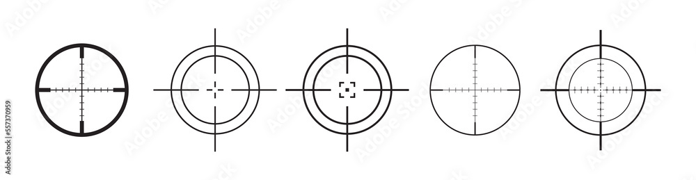 Poster Crosshair Icons Set. Target Aim Signs. Sniper Symbol. Flat icon ...