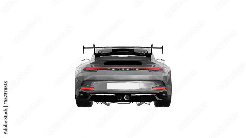 midium grey PORSCHE car isolated on white, Porsche 922 gt3 Touring png ...