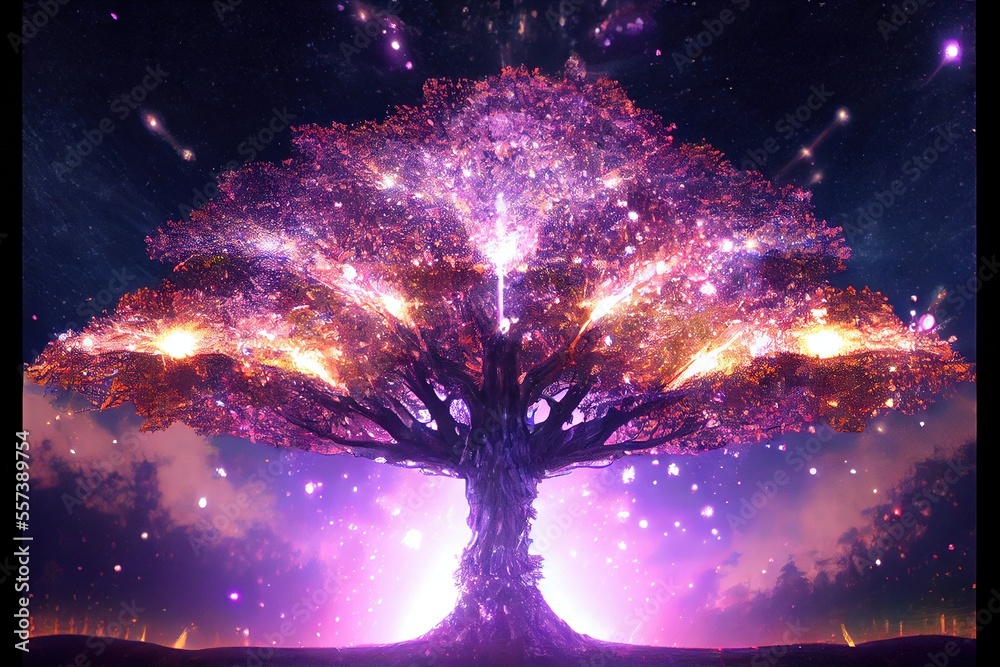 Tree of Life - digital art made by generative AI depicting the tree of ...