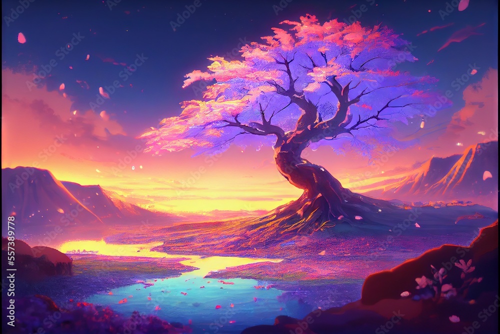 Tree of Life - digital art made by generative AI depicting the tree of ...