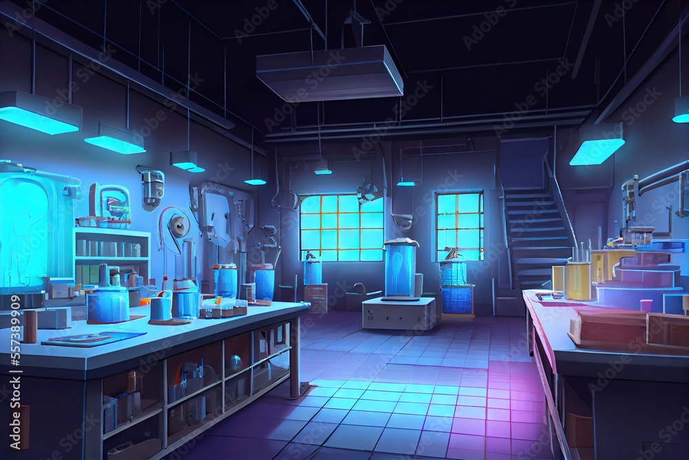 Futuristic Science Lab created by generative AI. Modern looking ...