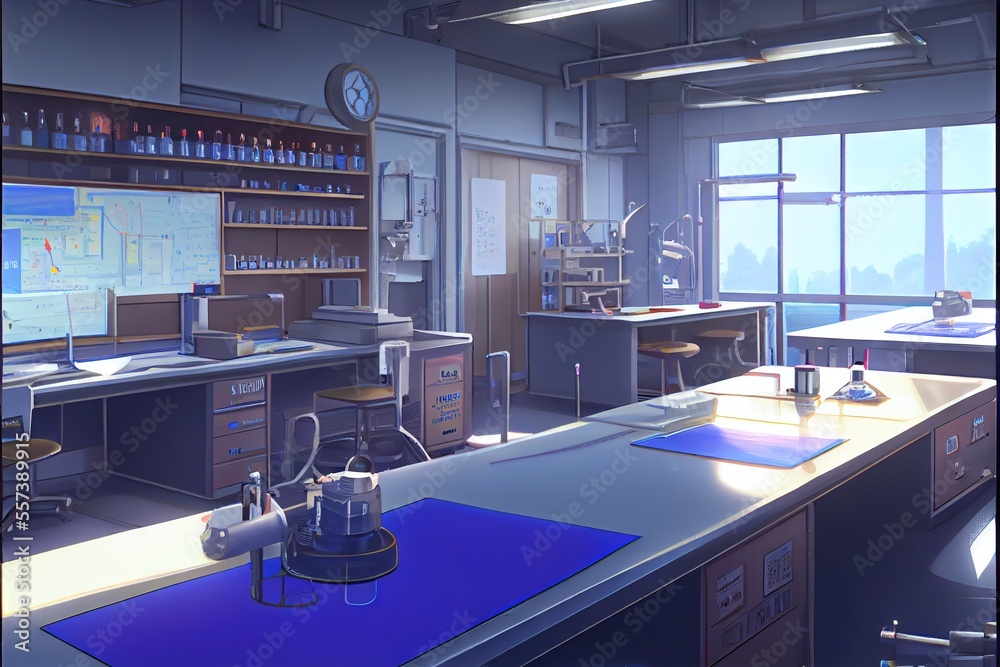 Futuristic Science Lab created by generative AI. Modern looking ...