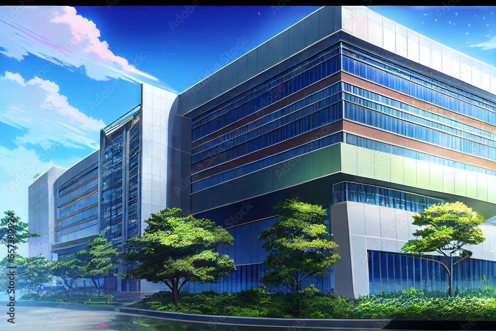 Modern Office Building - Generative AI image of a sleek and ...