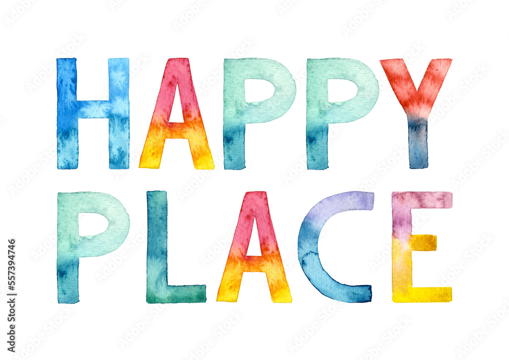 Watercolor hand drawn lettering isolated on white background ...