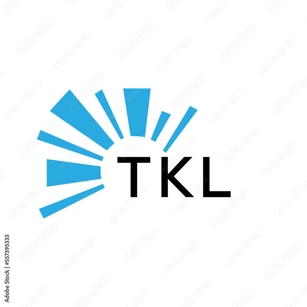 TKL letter logo. TKL blue image on white background and black letter ...