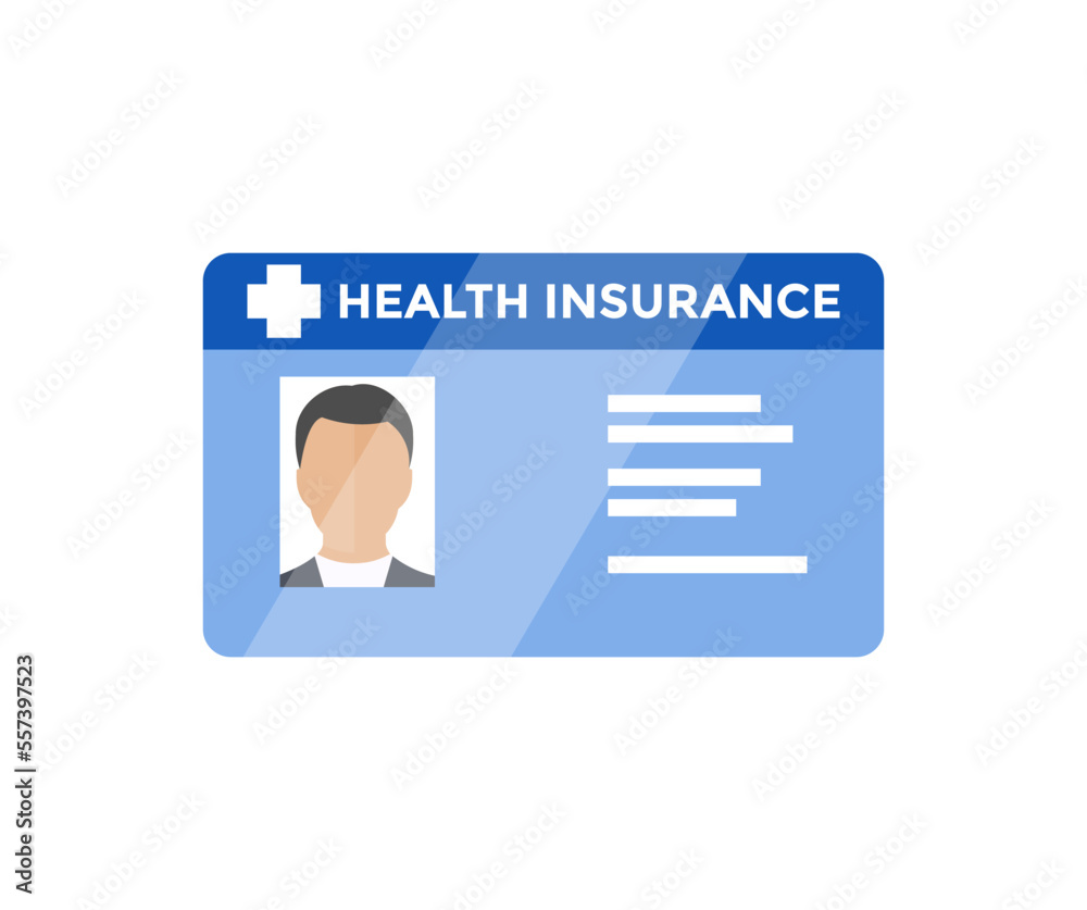 Health Insurance card, medical insurance card concept logo design. Data ...
