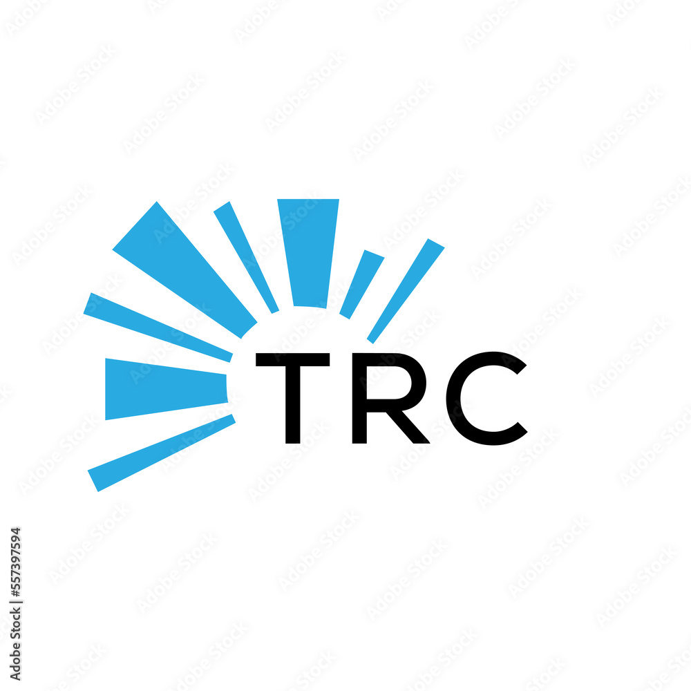 TRC letter logo. TRC blue image on white background and black letter ...