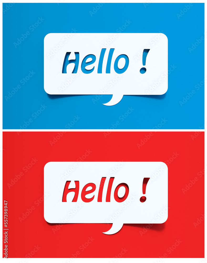 Hello salutation or greeting word to welcome someone or initiate a ...
