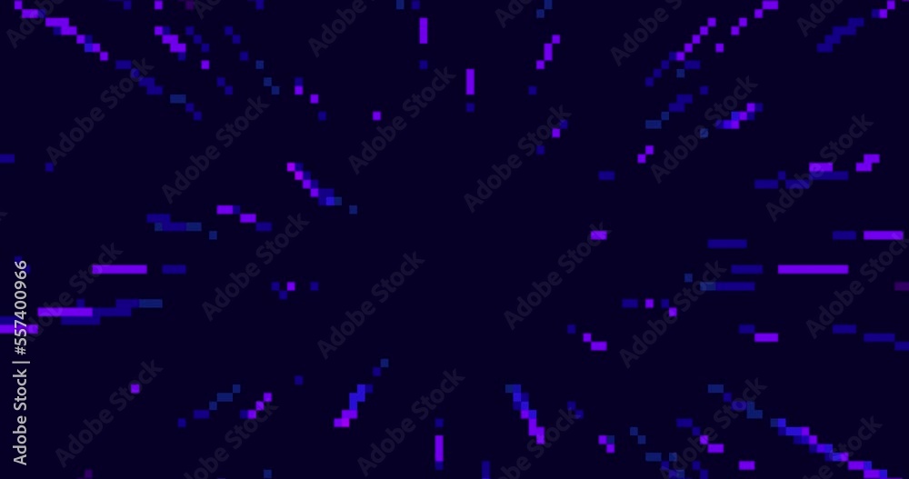 Cosmic background. Pixel art hyper jump, speed of light, fireworks ...