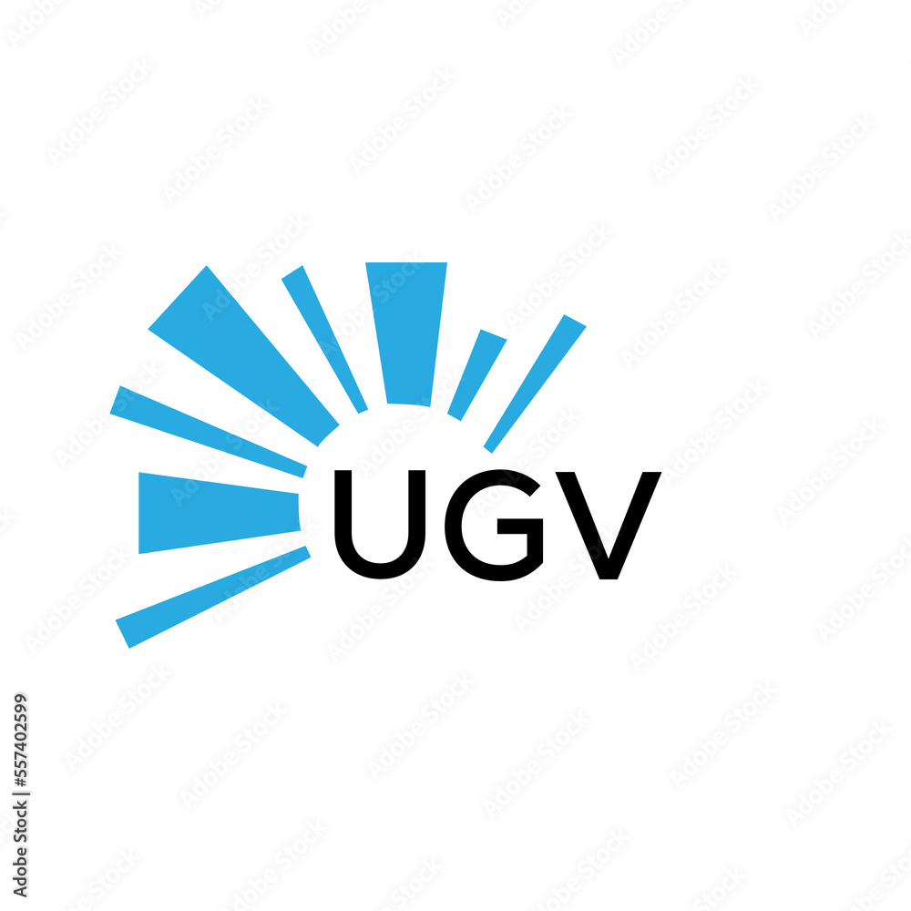 UGV letter logo. UGV blue image on white background and black letter ...