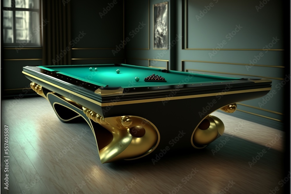 billiard room in the middle with a billiard table with modern style ...