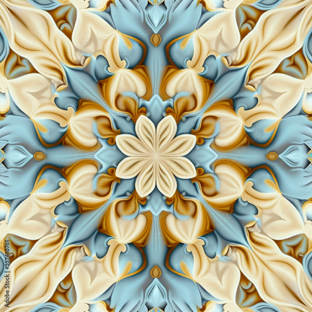 beautiful 3D symmetrical pattern for wallpaper in soft light colors in ...