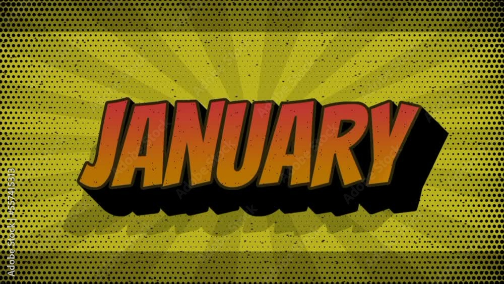 Early January animation, Pop art style expression text illustration ...