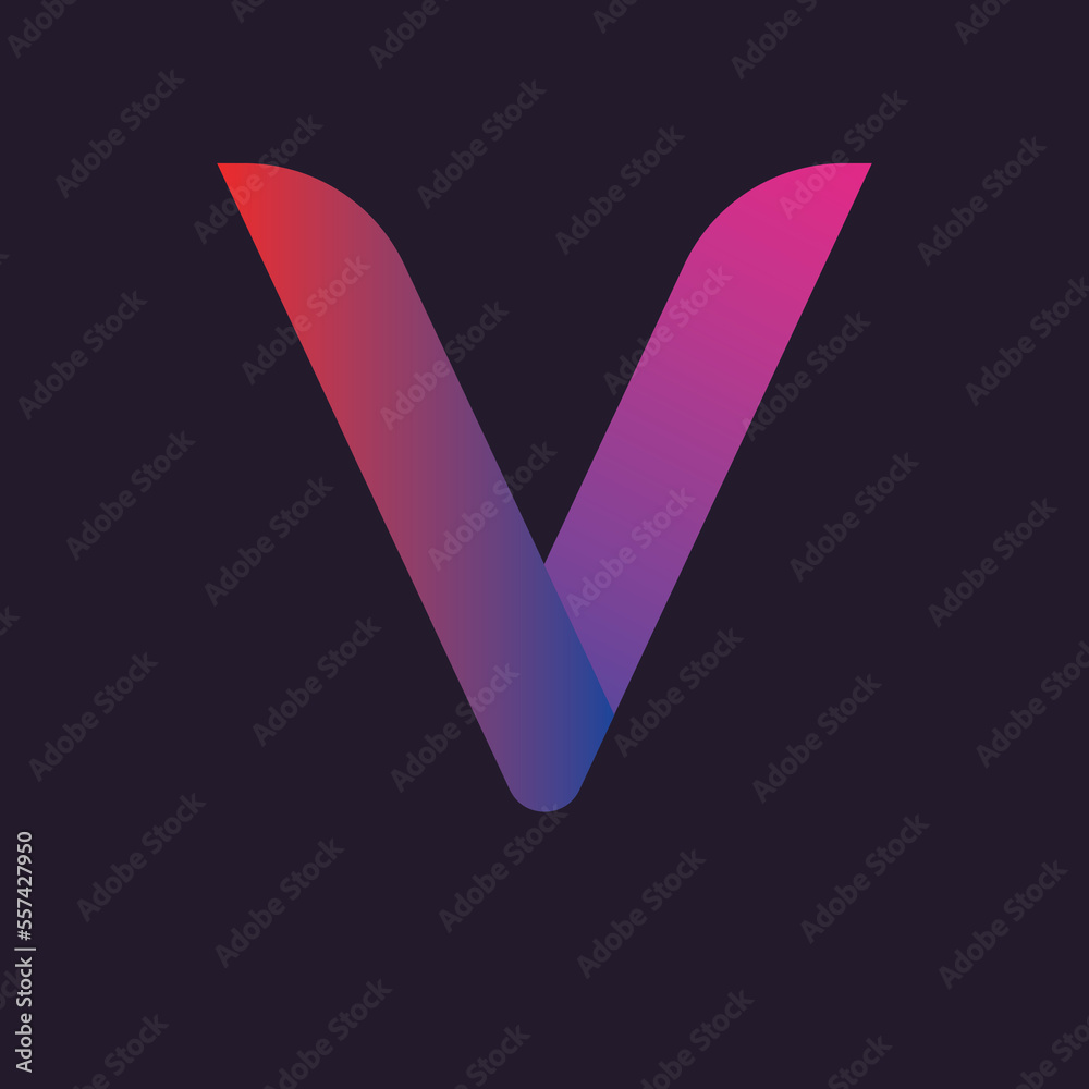 V Text logo EPS File Stock Illustration | Adobe Stock