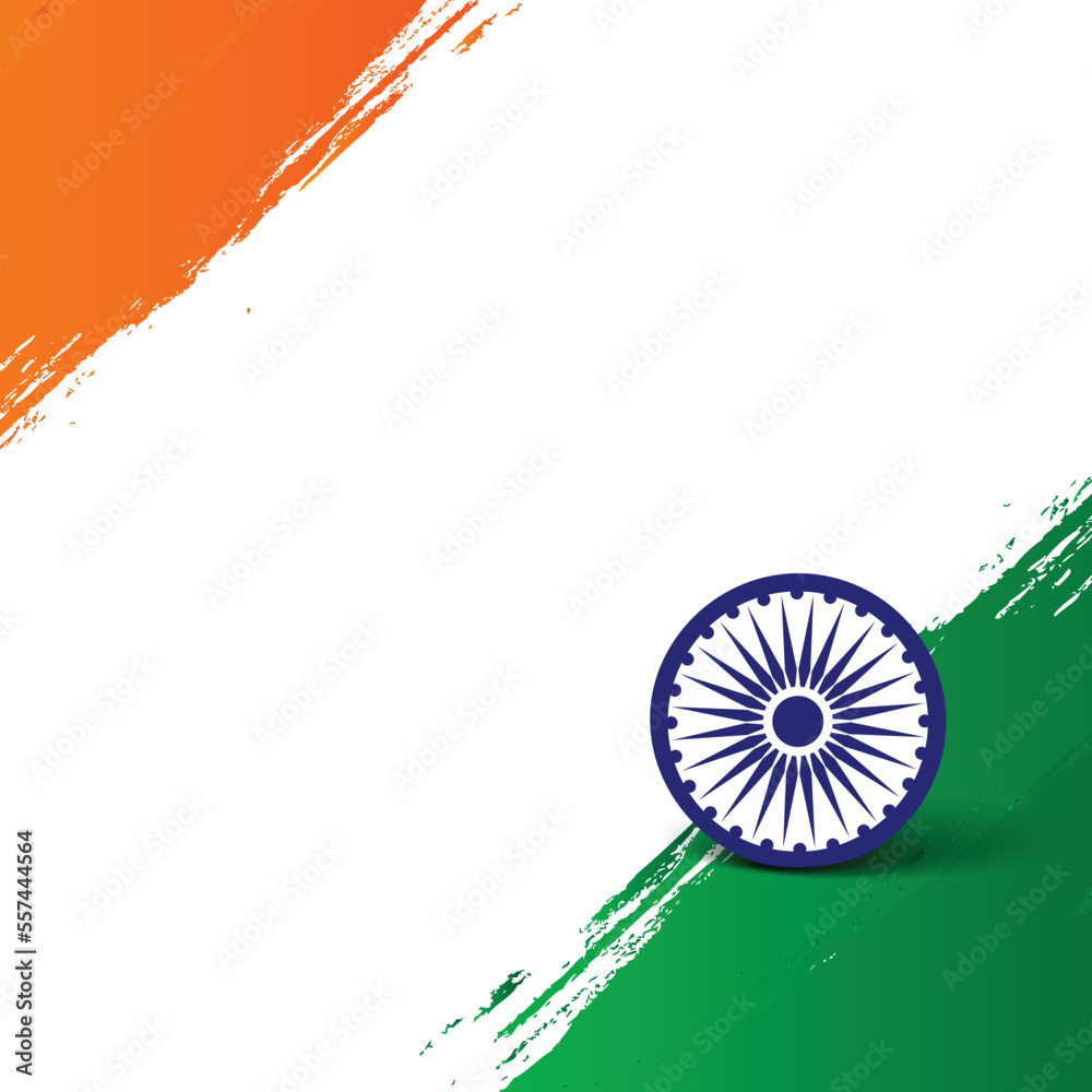 National India Flag Tri Color Background with Ashoka Wheel with Copy ...
