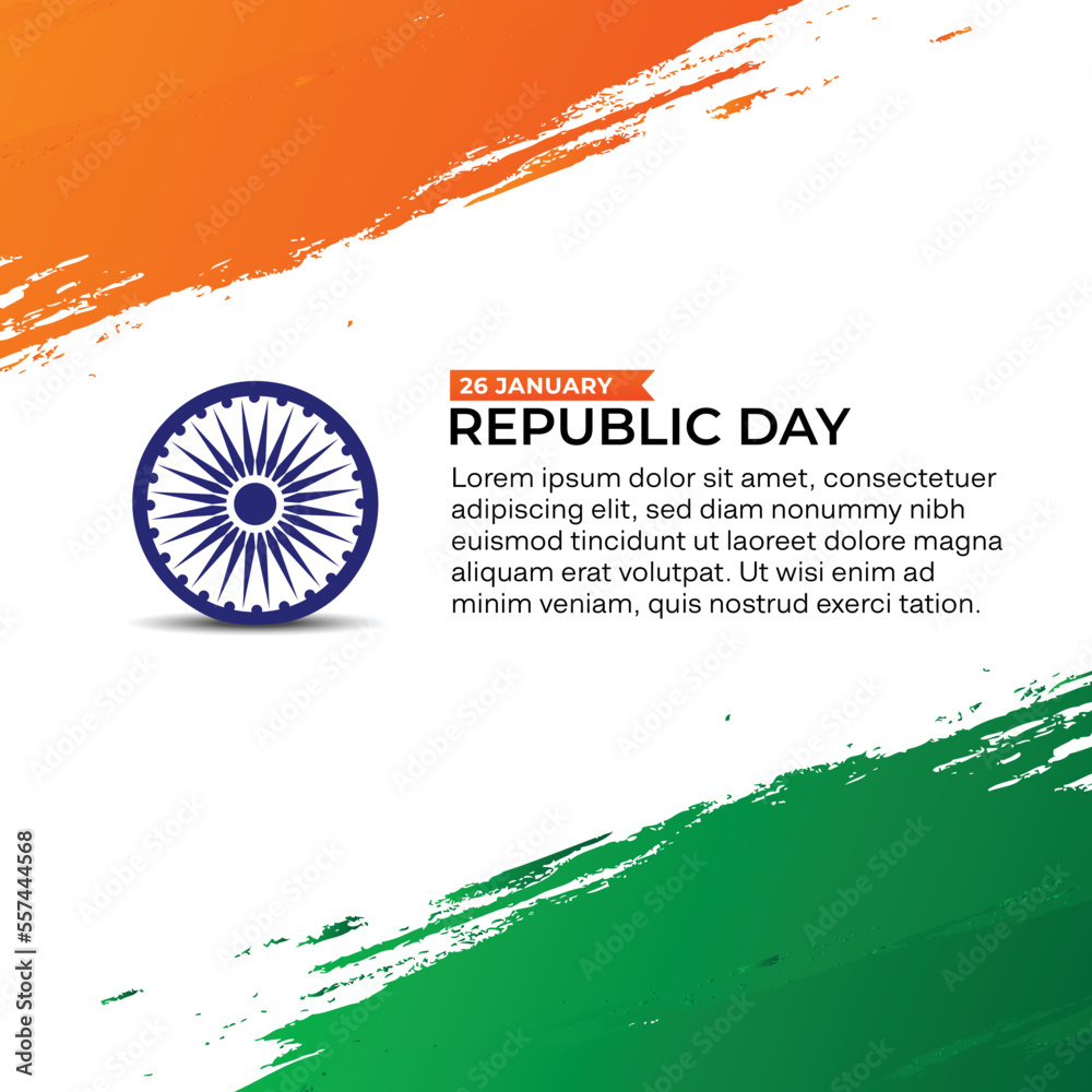 Republic Day with Tri Color Indian Flag Social Media Post Design, India ...
