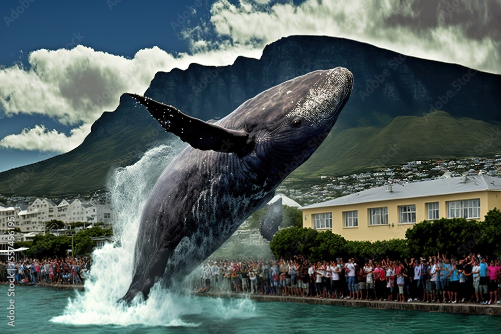 Hermanus Whale Watching Festival, South Africa Illustration Stock ...