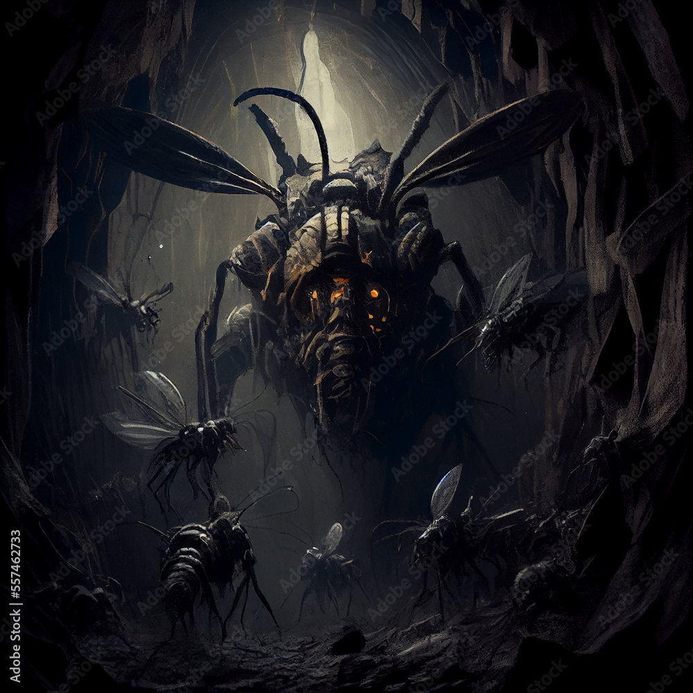 Scary Halloween background with bugs Stock Illustration | Adobe Stock