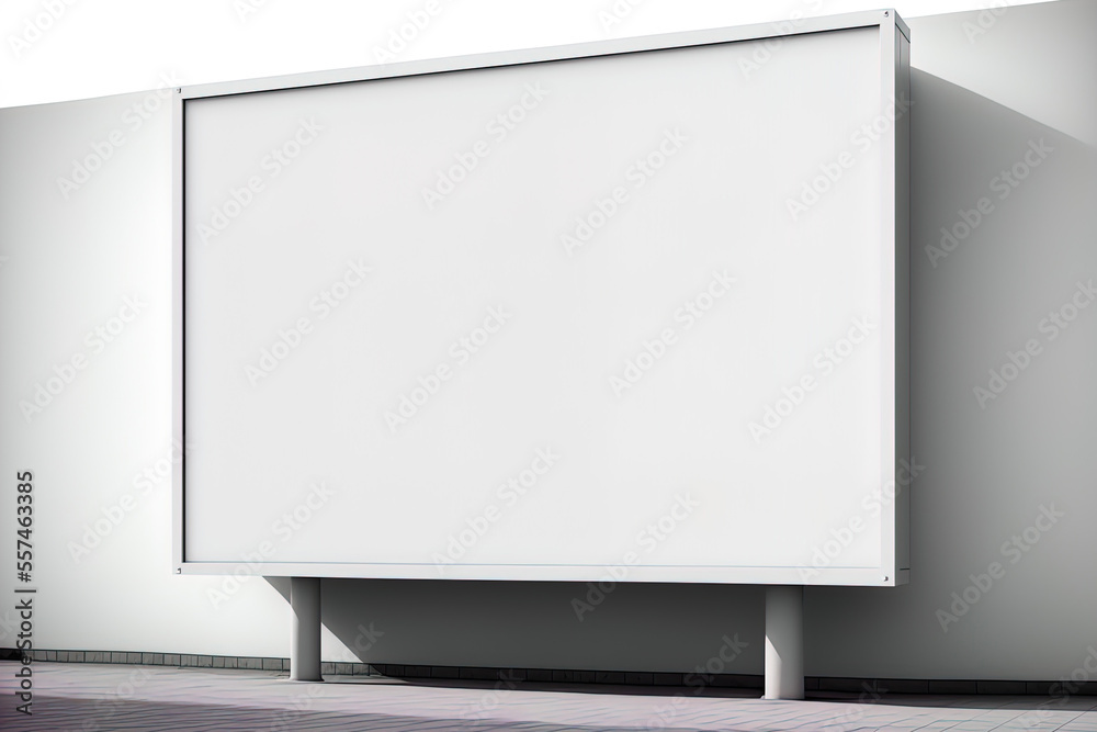 Billboard is empty. Realistic white backdrop with an empty billboard ...