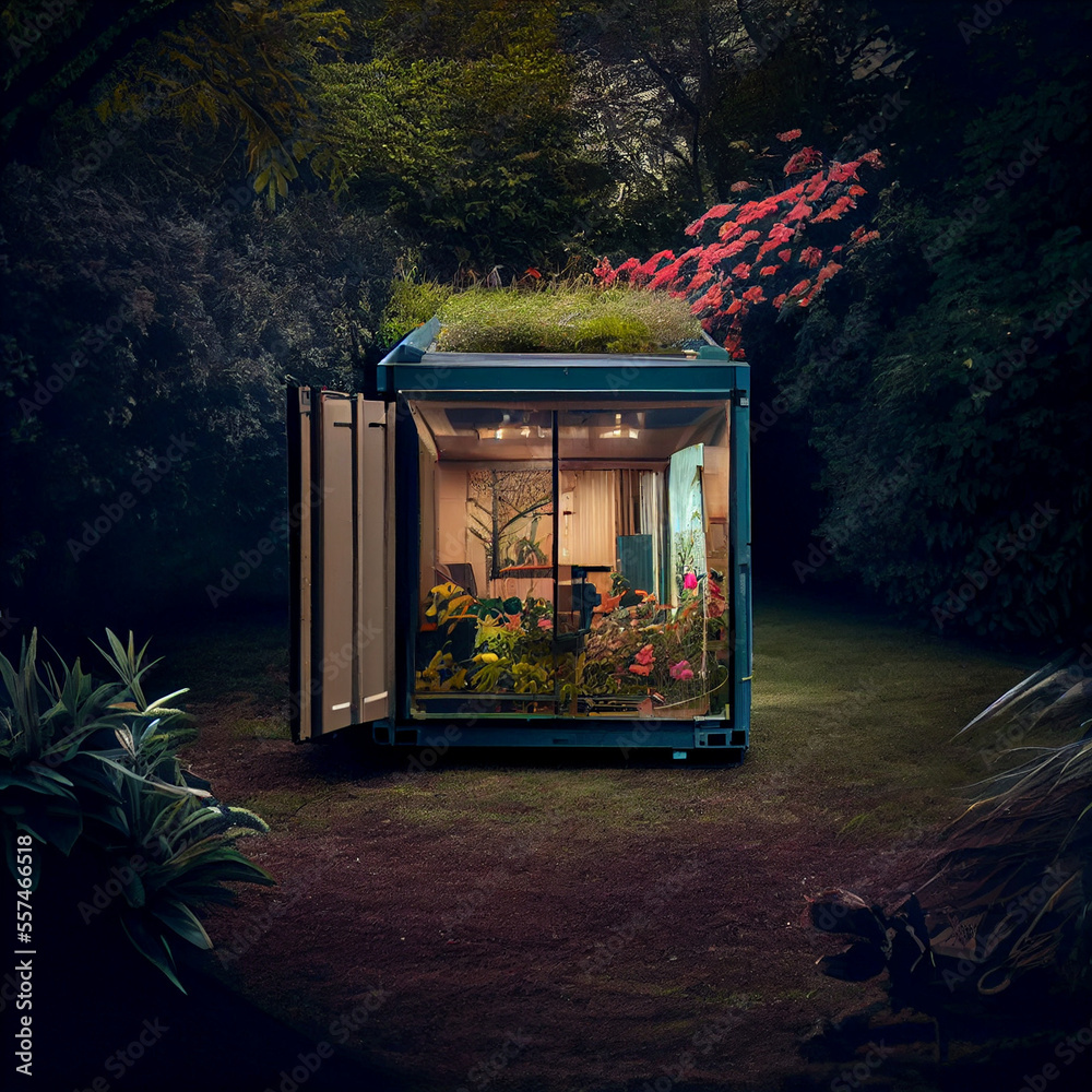 ภาพประกอบสต็อก Shipping container homes Tiny houses Recycled materials ...