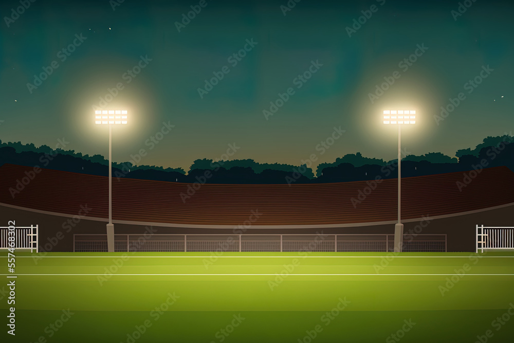 Front playground view, grassy field sport building professional ...