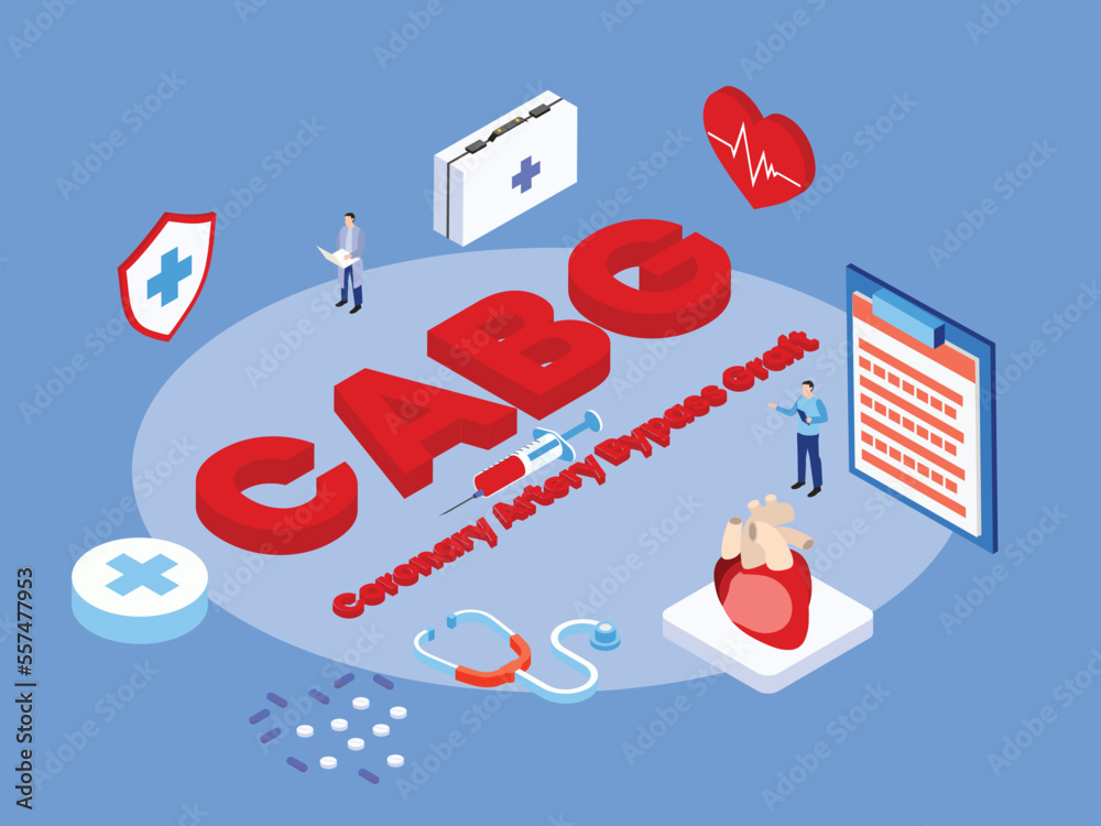 CABG Coronary artery bypass grafting acronym Stock Vector | Adobe Stock