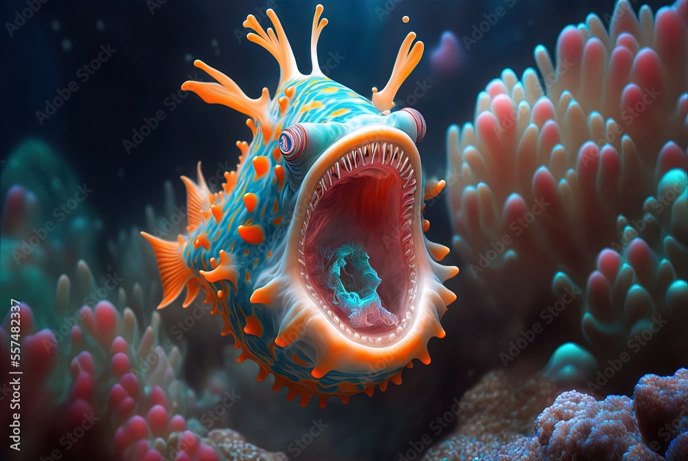 funny illustration of sea creature Nudibranchs, commonly known as sea ...
