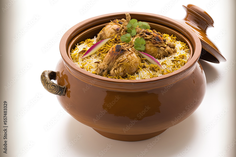 Utilizing jeera rice and spices, chicken biryani is prepared in the ...