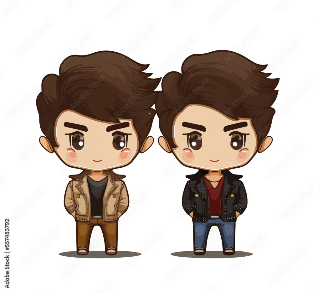 Cartoon boys twins on a white background. Vector illustration Stock ...