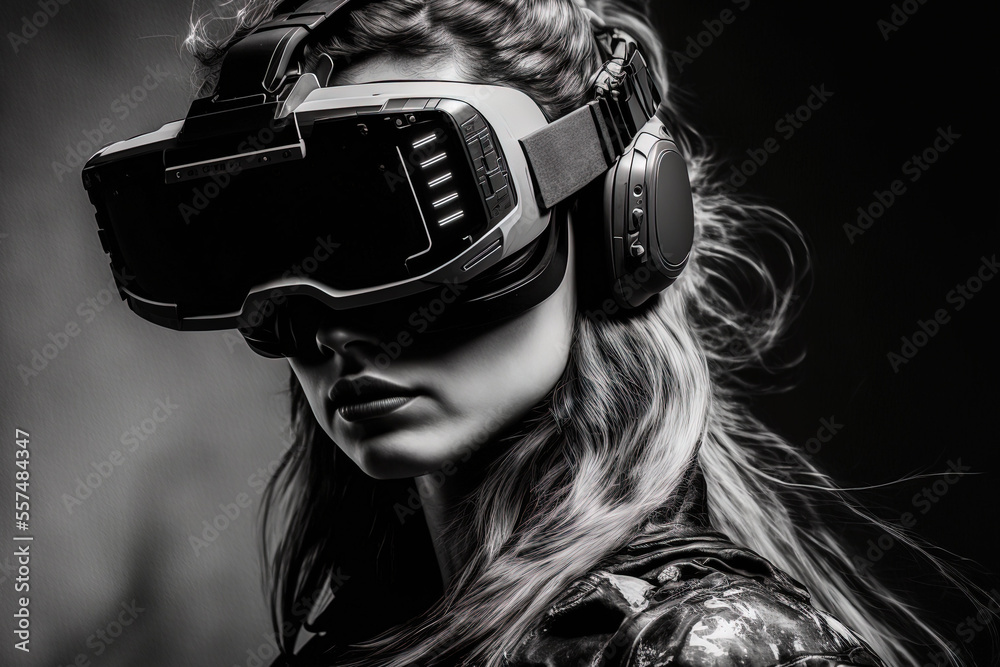 current virtual reality glasses worn by a woman future technologies ...