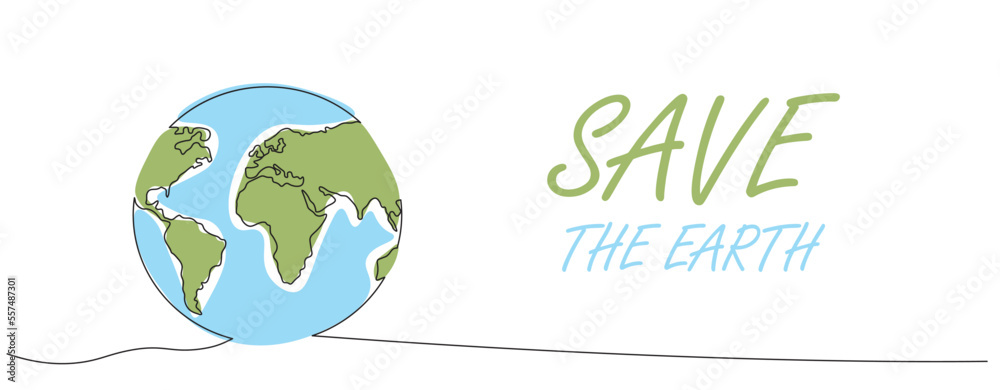 One continuous line drawing of Earth globe.World map doodle line ...