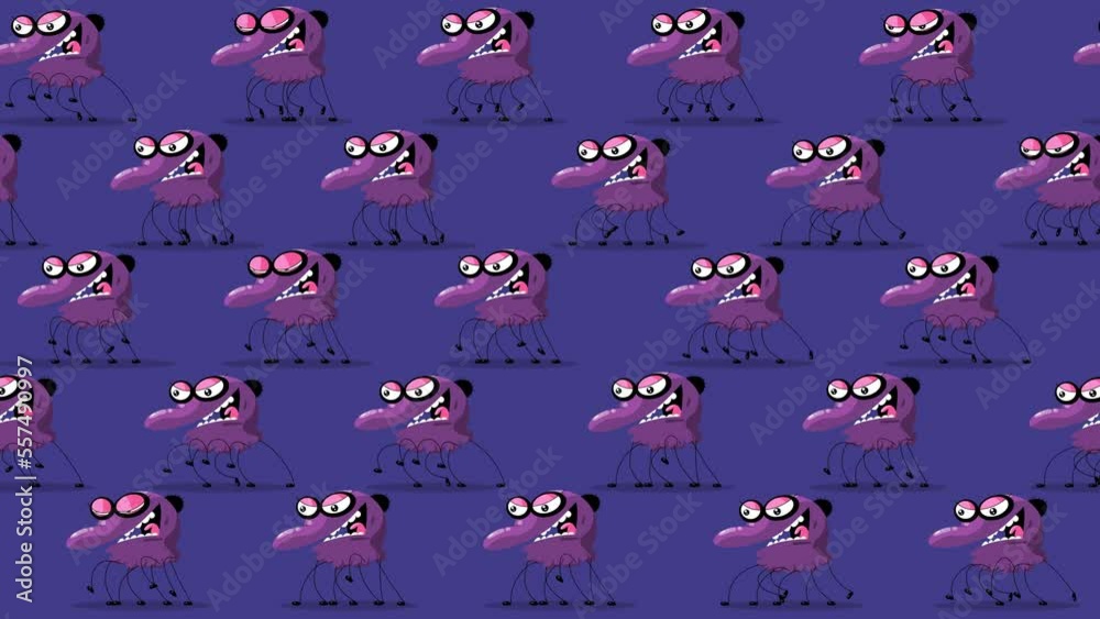 Spider cartoon violet pattern characters wallpaper on blue background ...