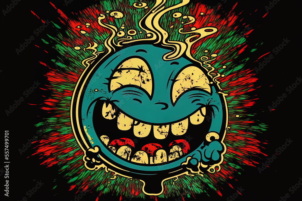 Laughable trippy melt smiling face 4 20 Emoticons for marijuana ...