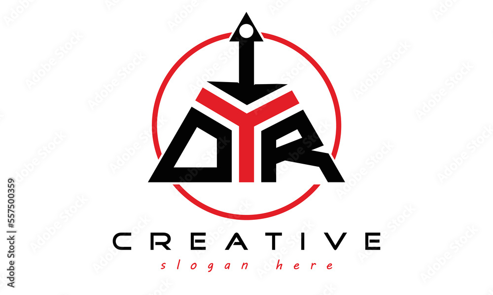 OIR three letter creative triangle shape in circle logo design vector ...