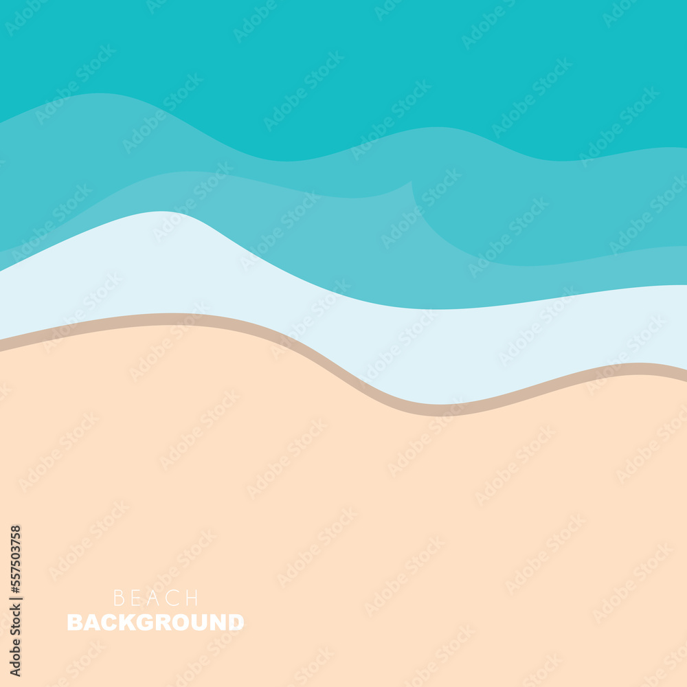 Beach Background, Beach Scene Design With Sand and Ocean Waves ...