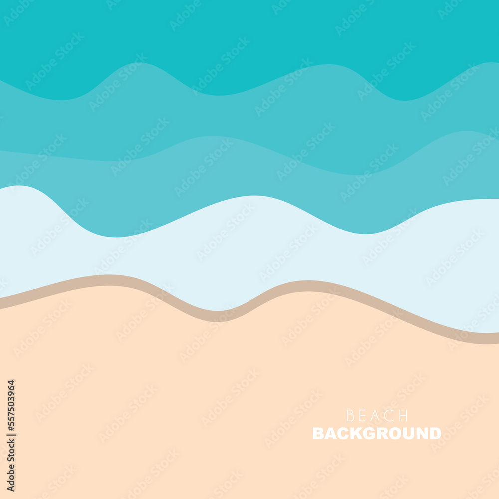 Beach Background, Beach Scene Design With Sand and Ocean Waves ...