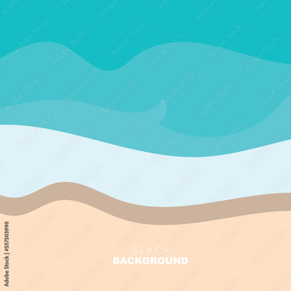 Beach Background, Beach Scene Design With Sand and Ocean Waves ...