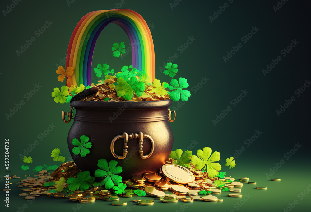 Irish cauldron pot with cloves symbol of Leprechaun irish holiday in ...