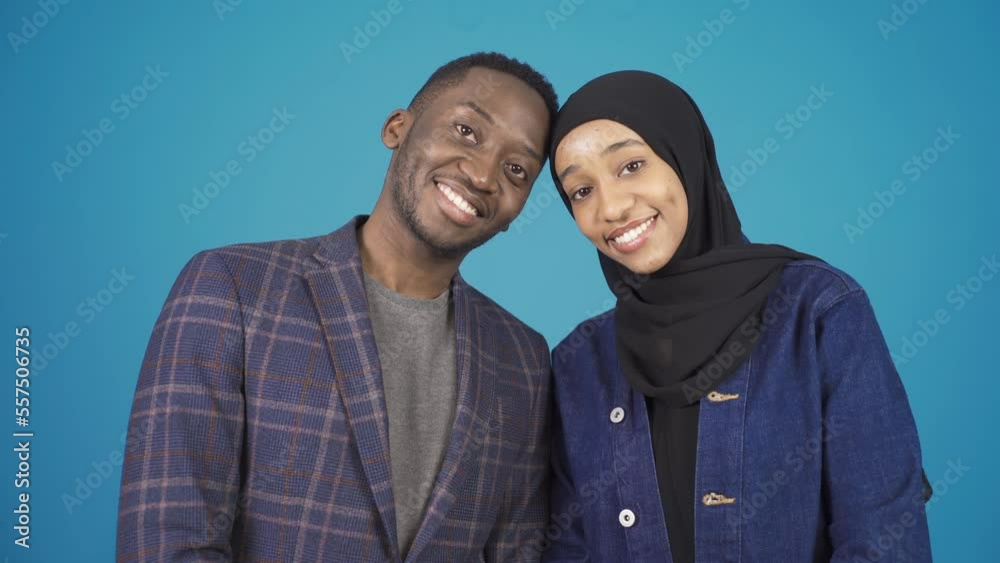 Portrait of happy african muslim couple. African couple. Portrait of ...
