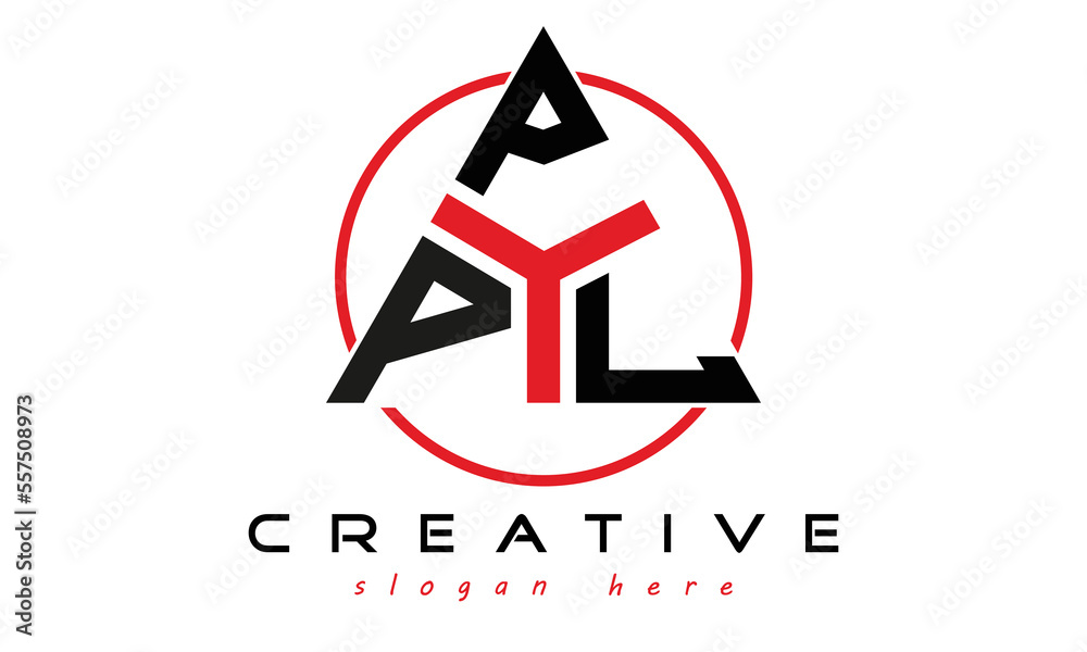 PPL three letter creative triangle shape in circle logo design vector ...