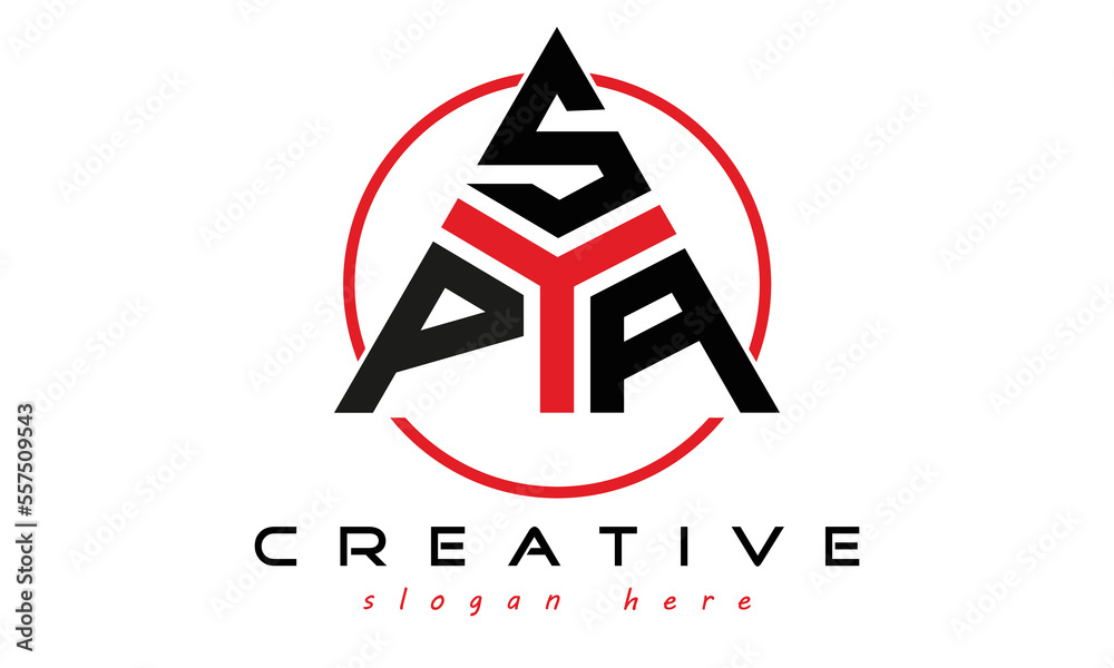 PSA three letter creative triangle shape in circle logo design vector ...