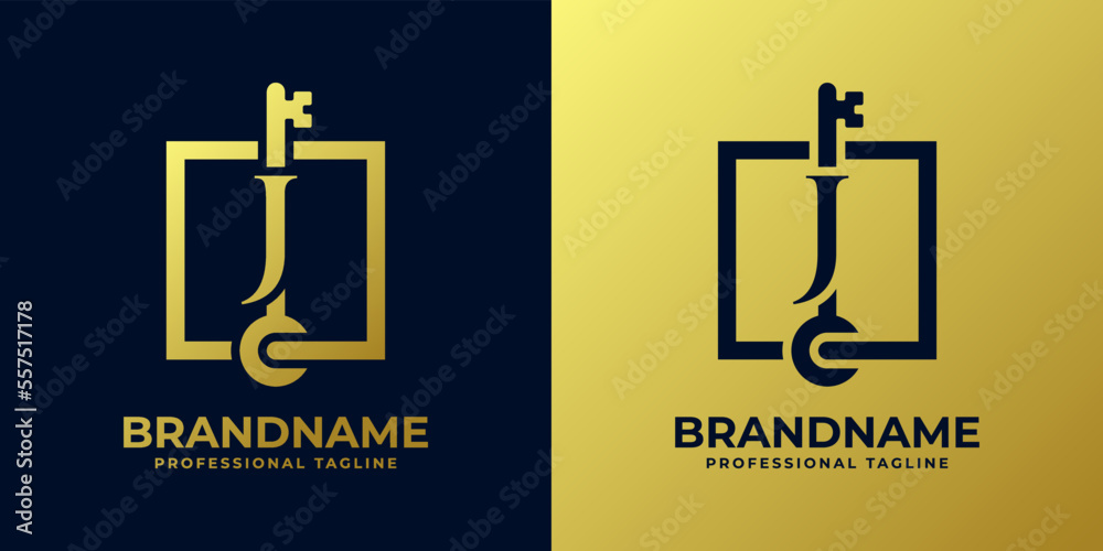 Letter J Key Logo Stock Vector | Adobe Stock