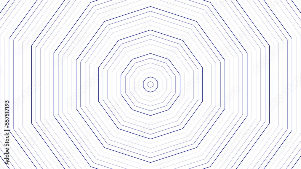 Blue slim decagon star simple flat geometric on white background loop ...