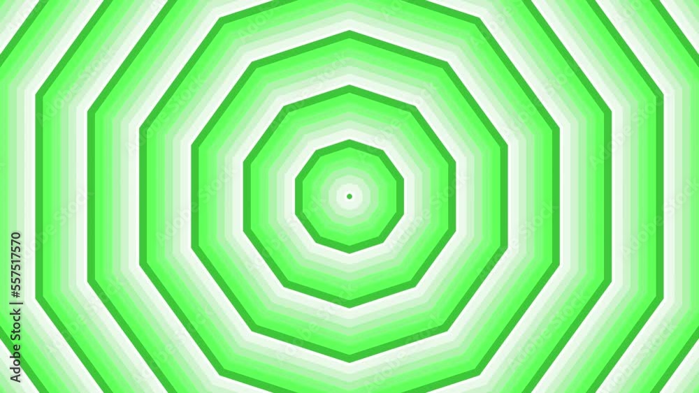 Green bold decagon star simple flat geometric on white background loop ...