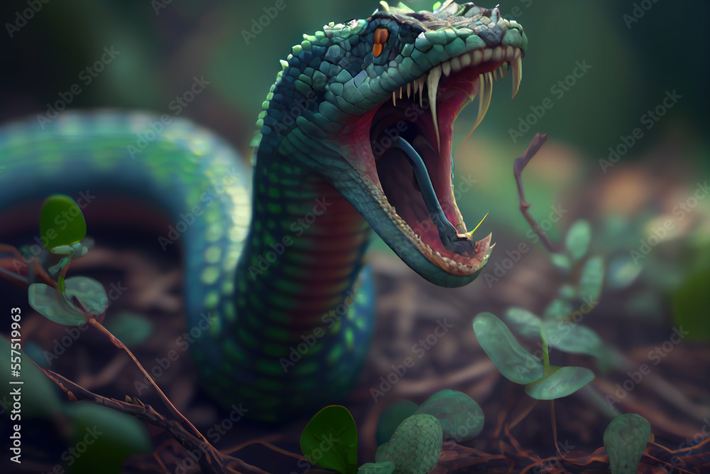 Abstract angry vine snake, Generative AI Stock Illustration | Adobe Stock